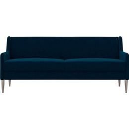 3-Sitzer, B:195cm H:80cm T:82cm, blau, COSMOLIVING BY COSMOPOLITAN, Webstoff 100% Polyester, Sofas, "Virginia", Webstoff, Sitz und Rücken gepolstert,