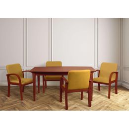 Esszimmersessel Home Affaire, B:60cm H:85cm T:50cm, gelb, 100% Polyester, Sessel, "LINA707", Extra-confort, Fleckenabweisendes Gewebe, Massivholz