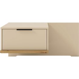 Nachtschrank Musterring, B:90cm H:43cm T:47cm, beige, Holzwerkstoff, Schr&auml;nke, "Isabelle", verschiedene Farben, Unterboden in Eiche, Ma&szlig;e B50/90 x