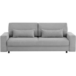Schlafsofa, B:250cm H:90cm T:108cm, grau, LeGer Home by Lena Gercke, Jugendzimmer, Sofas, "Imoga, Polster mit Schlaffunktion, 3-Sitzer Sofa, Couch