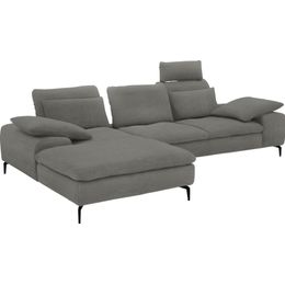 Ecksofa W.Schillig, B:299cm H:83cm T:178cm, grau, Chenille-Flachgewebe R66 (85% Polyester, 15% Nylon), Wohnzimmer, Sofas, "valentinoo, Designsofa,