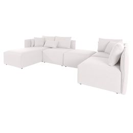 Wohnlandschaft OTTO HOME, B:340cm H:74cm T:172cm, beige, Struktur fein (100% Polyester), Sofas, "Nöre U-Form", 5 Teile, in vielen Bezugsqualitäten