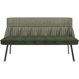 Polsterbank ByLiving, B:180cm H:88cm T:63cm, gr&uuml;n, Metall, Esszimmer, Sitzb&auml;nke, "California", 180 cm Bank, Webstoff und Vintage Samt mit gem&uuml;tlicher