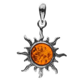 OSTSEE-SCHMUCK Damen Kettenanh&auml;nger "OSTSEE-SCHMUCK Anh&auml;nger Sonne 20 mm Anh&auml;nger Sonne 20 mm", 30 x 20mm, Silber 925 (Sterlingsilber), 2,2 g, wei&szlig;,