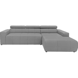 Ecksofa DOMO collection, B:285cm H:80cm T:175cm, grau, Luxus-Microfaser in Antikleder-Optik (100% Polyester);Luxus-Microfaser (100%