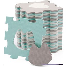 Kinderkraft Kinder Spielmatte "Schaumstoff-Puzzlematte LUNO SHAPES", grün, Schaumstoff, B:185cm H:1,2cm L:165cm, Lernspielzeug