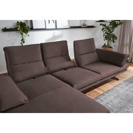 Ecksofa W.Schillig, B:291cm H:94cm T:164cm, braun, Stoff S37 (100% Polyester): Luxus-Microfaser in Lederoptik, Wohnzimmer, Sofas, "broadway,