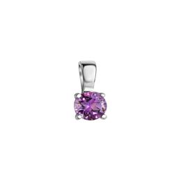 Vivance Damen Kettenanhänger "925-Sterling Silber rhodiniert Amethyst", one-size, Silber 925 (Sterlingsilber), 0,4 g, weiß, Silber 925