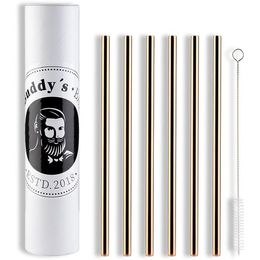 BUDDY'S Trinkhalme "Buddy ́s Bar", B:0,8cm H:21,5cm L:0,8cm T:0,8cm Ø:0,8cm, braun, Küchenhelfer-Sets, wiederverwendbar, 6 Strohhalme +