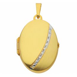Adelia´s ADELIA ́S Damen Kette mit Anhänger "Schmuckset - Set mit Halskette 333 Gold Medaillon Anhänger", Gold, gold, Gold, Halsketten, Schmuckset - Set mit