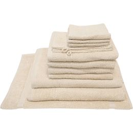 Handtuch Set Dyckhoff, beige, Frottier, Obermaterial: 100% Baumwolle, Handtuch-Sets, "Kristall", Umfangreiches Badezimmer Komplett-Set inklusive