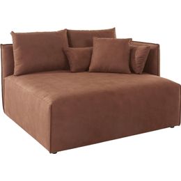 Ottomane OTTO HOME, B:138cm H:86cm T:128cm, braun, 100% Polyester, Sofas, "Nöre", kurzes Lounge-Modul - zum Zusammenstellen, Breite 138 cm, Tiefe 128
