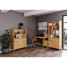 Schreibtisch OTTO HOME, B:120cm H:76cm T:60cm, beige, Jugendzimmer, Tische, "Luven, Computertisch", zertifiziertes Massivholz, mit 2 Schubk&auml;sten,