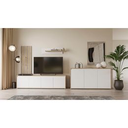 Sideboard FORTE, B:152,6cm H:78,5cm T:42cm, braun, Spanplatte, Wohnzimmer, Sideboards, "Kommode gro&szlig; Breite ca 152 cm", grifflose Front, viel Stauraum