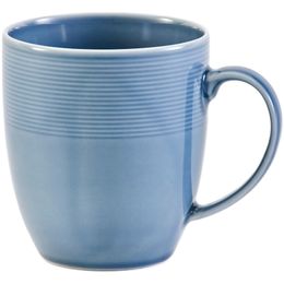 Van Well Becher "Kaffeebecher Jive, 400 ml, 6 Stück", Ø 9cm x 10cm, 400ml, 6 Stk., blau, Trinkgefäße, dezentes Spiraldekor, spülmaschinen-und