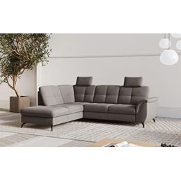Sit & More Ecksofa SIT & MORE, B:244cm H:92cm T:212cm, grau, 100% Polyester, Wohnzimmer, Sofas, "Zora", wahlweise mit Bettfunktion und Bettkasten