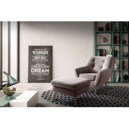 Hocker, B:72cm H:47cm T:62cm, braun, exxpo - SOFA FASHION, Wohnzimmer, Hocker, "Scandi bequem und elegant mit hohem Holzfu&szlig;", bequem und elegant mit