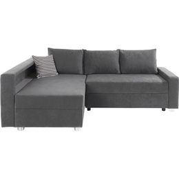 Ecksofa Collection AB, B:223cm H:84cm T:91cm, grau, Zierkissen: 100%Polyester;Struktur (100% Polyester);Microfaser PRIMABELLE (100%