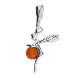 OSTSEE-SCHMUCK Damen Kettenanh&auml;nger "OSTSEE-SCHMUCK Anh&auml;nger Elfe Anh&auml;nger Elfe", 25 x 11mm, Silber 925 (Sterlingsilber), 1,1 g, wei&szlig;, Silber 925