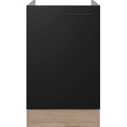 Spülenschrank Flex-Well, B:50cm H:82,2cm T:57,1cm, schwarz, Holzwerkstoff, Küche, Schränke, "Capri", (B x H x T) 50 x 82 x 57 cm, ohne Arbeitsplatte