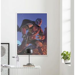 Komar Bild "Mandalorian Ambush", B/H/T: 40cm x 50cm, Bild Disney Star Wars, 1 Stk., bunt, Wohnzimmer, Bilder, Wandbild zur Dekoration im Kinderzimmer