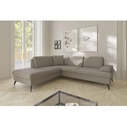 Sit & More Ecksofa SIT & MORE, B:238cm H:83cm T:202cm, grau, 95% Polyester, 5% Polyamid, Wohnzimmer, Sofas, "Morris Jubi L-Form, B: 238 cm", mit Armteilfunktion