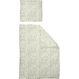 Bettwäsche Adam, schwarz, Jacquard, Obermaterial: 73% Leinen, 27% Baumwolle, Bettwäsche, "Leinenbettwäsche Scribble", aus 73% Leinen & 27%