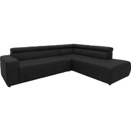 Ecksofa DOMO collection, B:275cm H:80cm T:228cm, schwarz, Luxus-Kunstleder;100% Polyurethan, Wohnzimmer, Sofas, "Brandon L-Form, auch in Leder",
