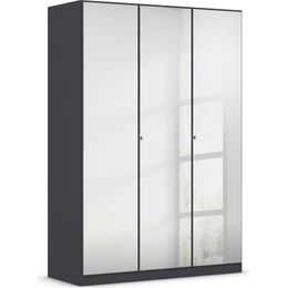 Dreht&uuml;renschrank Rauch, B:136cm H:197cm T:54cm, grau, Holzwerkstoff, Schr&auml;nke, "Reflect", mit Spiegelfront, inkl. praktischer Inneneinteilung und