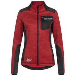 DEPROC Active Damen Strickfleecejacke "WHITECOURT Waffelfleece WOMEN", rot, Gr. 50, 96% Polyester; 4% Elastan, Jacken, auch in Gro&szlig;en Gr&ouml;&szlig;en