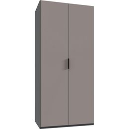 Kleiderschrank wimex, B:100cm H:216cm T:58cm, grau, Spanplatte, Kinderzimmer, Schränke, "Oxford by fresh to go, in 3 Breiten, Made in Germany", mit