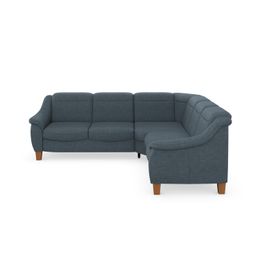 Ecksofa Home Affaire, B:270cm H:91cm T:250cm, blau, 100% Polyester, Wohnzimmer, Sofas, "Caldera L-Form", Federkern, wahlweise mit