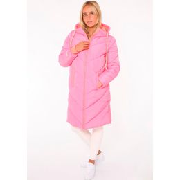 Zwillingsherz Damen Steppjacke ""Good Vibes Only"", pink, Gr. M, mehrfarbig, Steppware, Obermaterial: 100% Polyester, Jacken, mit Kapuze, Backprint