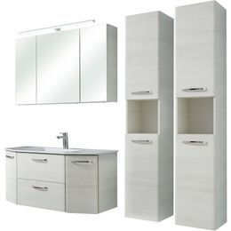 Badmöbel-Set SAPHIR, B:172cm T:49cm, weiß, Keramik, MDF, Spanplatte, Kastenmöbel-Sets, "Quickset 936 4-teilig, Glaswaschtisch und