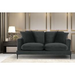 2-Sitzer Home Affaire, B:151cm H:80cm T:97cm, grau, Samtoptik (100% Polyester);Struktur (100% Polyester), Sofas, "Cozy elegantes Designsofa, Maße