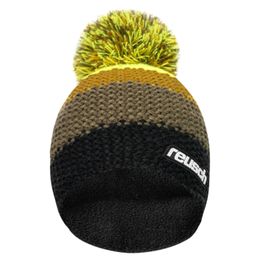 Reusch Damen Beanie "Enzo Beanie"schwarz, grün, mehrfarbig, 100% Polyacryl, Mützen, mit großem Bommel