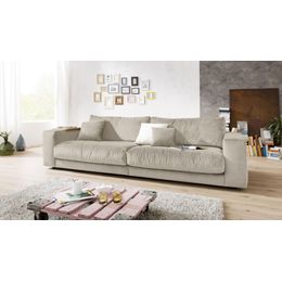 Big-Sofa 3C CANDY, B:290cm H:86cm T:127cm, grau, 100% Polyester, Sofas, "Enisa II", incl. 1 Flatterkissen, Wahlweise mit Flecken-Schutz-Bezug Easy