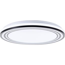 BRELIGHT LED Wandleuchte "Kobana", Ø 49cm H: 7cm, 1 Stk., schwarz, Leuchten, D 49 cm, 3800 lm, 3000-6500 K, dimmbar, CCT, schwarz/weiß