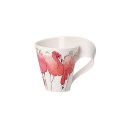 Villeroy & Boch VILLEROY & BOCH Becher "Becher mit Henkel NewWave Caffè 300 ml weiß-rosa", rosa, Trinkgefäße