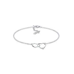 Elli DIAMONDS Damen Armband "Herz Anh&auml;nger Liebe Diamant (0.015 ct.) 925 Silber", 19cm,mit Diamanten, Silber 925 (Sterlingsilber)silber, wei&szlig;, Silber