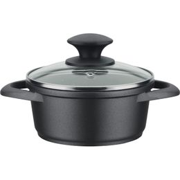 GSW Kochtopf "Gourmet Granit", &Oslash; 16cm + H&ouml;he 7,5cm, schwarz, T&ouml;pfe, mehrfache, langlebige VITAFLONGRANIT Antihaft-Versiegelung, Induktion