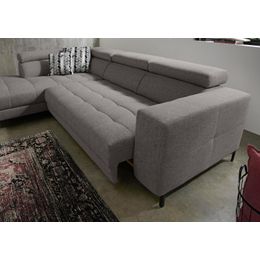 Ecksofa Alina, B:274cm H:102cm T:207cm, grau, Struktur TTA (100% Polyester), Wohnzimmer, Sofas, "Valea", mit R&uuml;ckenlehnenverstellung, wahlweise mit
