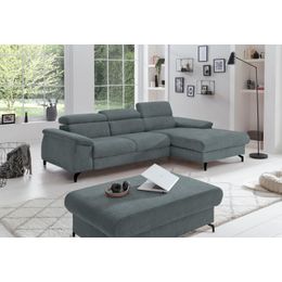 Ecksofa COTTA, B:244cm H:72cm T:166cm, grau, Microfaser (100% Polyester);Flachgewebe (100% Polyester), Wohnzimmer, Sofas, "Kitty L-Form, B: 242 cm",