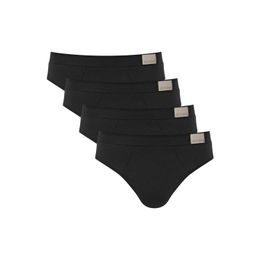Sloggi Herren Slip "Slip GO Natural Brief C4P 4er Pack", Gr. S, schwarz, Obermaterial: 95% Baumwolle CO(Bio). 5% Elasthan EL., Unterhosen