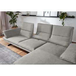 Ecksofa W.Schillig, B:291cm H:94cm T:164cm, grau, Flachgewebe S22 (100% Polyester), Wohnzimmer, Sofas, "broadway, Designsofa mit tollem Sitzkomfort",