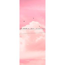 Komar Vliestapete "Digitaldruck Vlies - Cloud Wire Panel - Gr&ouml;&szlig;e 100 x 250 cm", B/L: 100mm x 250mm, Rollen:, rosa, Tapeten, Wohnzimmer, Schlafzimmer