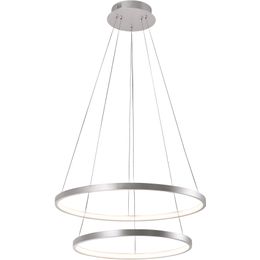 JUST LIGHT LED Pendelleuchte "CIRCLE", 2, Ø 50cm H: 120cm, 1 Stk., silber, Leuchten, LED Hängelampe, LED Hängeleuchte