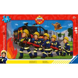 Ravensburger Kinder Puzzle "Feuerwehrmann Sam, Unsere Retter im Einsatz", bunt, B:25cm H:14,5cm, Puzzles, Made in Europe