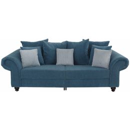 Big-Sofa Home Affaire, B:242cm H:90cm T:103cm, blau, Samtcord »Ribbon« (88% Polyester 12% Polyacryl);Luxus-Microfaser (100% Polyester), Sofas, "King