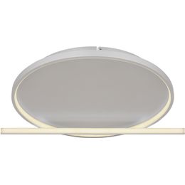 Globo LIGHTING LED Deckenleuchte "RONDA", 1 Stk.nickel matt, Wohnzimmer, Leuchten, Deckenlampe/LxBxH: 635x480x82mm/Wohnzimmer/Schlafzimmer